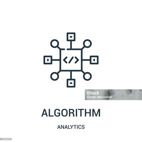 Vecteur Dicône Dalgorithme De Collection Danalyse Fine Ligne Algorithme Contour Icône