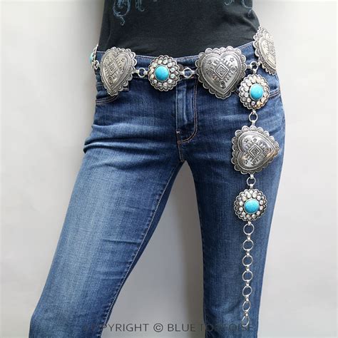 Western Heart W Concho Stone Belt Bluetortoisewholesale