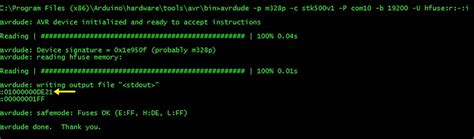 Question Reading Fuse Bytes Output File Avrdude Stk500 Bootloader