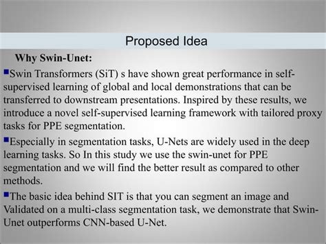 Detection Of Personal Protective Equipment PPE Through Segmentation Using Transfer Learning