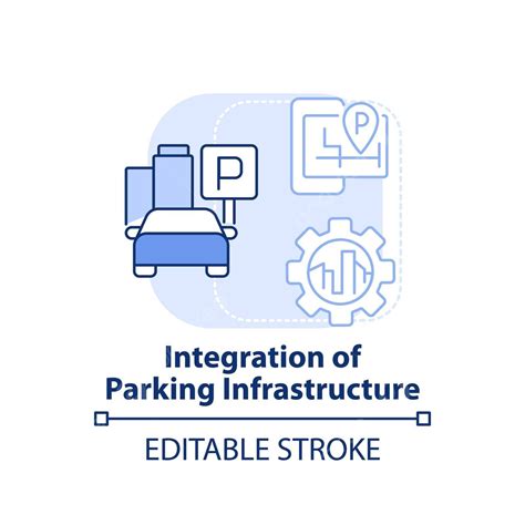 Blue Concept Icon Depicting The Integration Of Parking Infrastructure
