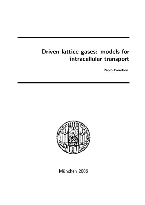 Pdf Driven Lattice Gases Models For Intracellular Transport