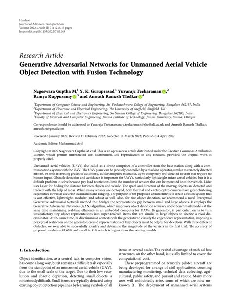 Pdf Generative Adversarial Networks For Unmanned Aerial Vehicle Object Detection With Fusion