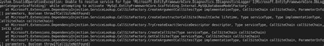 6项目使用db first时报“unable to resolve service for type ”的错 system