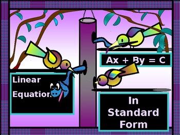 Algebra Power Point Writing Linear Equations In Standard Form DISTANCE LEARNING
