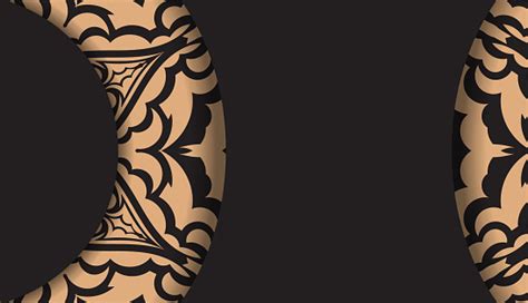 고급 패턴이 있는 블랙 컬러의 프린트 디자인 엽서를 위한 템플릿 텍스트와 빈티지 장식품을 위한 장소로 초대준비 0명에 대한 스톡