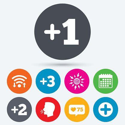 Plus Icons Positive Symbol Add One More Sign Stock Vector Royalty