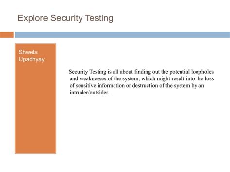 Explore Security Testing Ppt