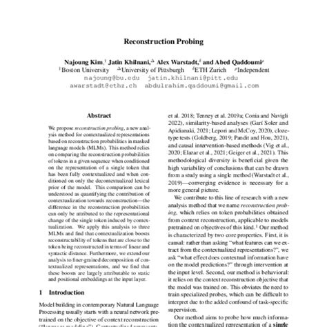 Reconstruction Probing Acl Anthology