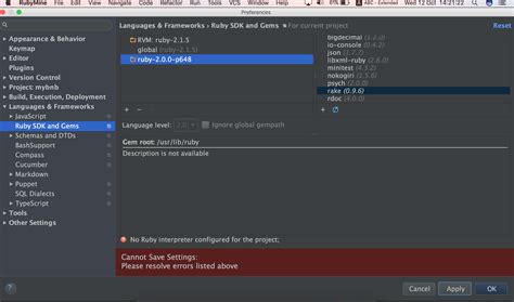 Rubymine No Ruby Interpreter Configured For The Project Stack Overflow