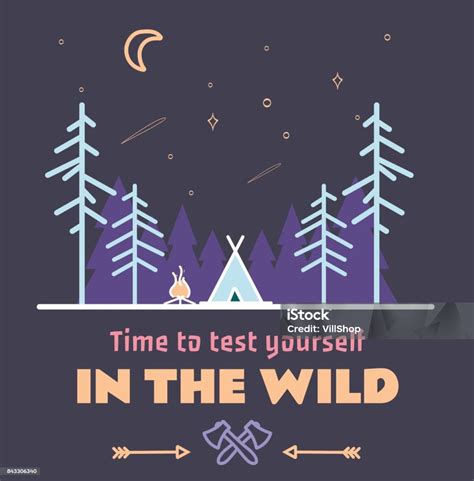 야생 캠핑 아이 손으로 그린 T 셔츠 인쇄 캠핑과 모험 포리스트 배지 로고 엠 블 럼 로고 라벨 디자인을 유지 벡터 일러스트