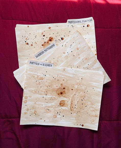 Vintage Coffee Stained Vanilla Folder And Dividers Set Of 3 Etsy