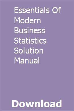 Modern Business Statistics Solution Manual Download Now