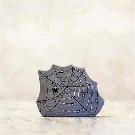Wooden Dewdrop Covered Spider Web Toy Woodencaterpillar Toys