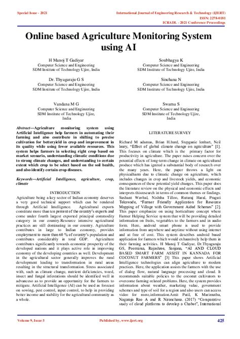 Pdf Online Based Agriculture Monitoring System Using Ai
