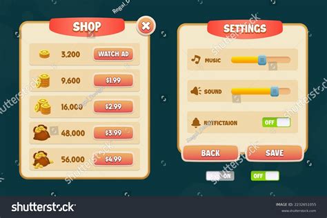 Set Shop Settings Popup Editable Text Stock Vector Royalty Free 2232651055 Shutterstock