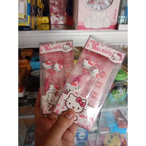 Jual Headset Earphone Karakter Hello Kitty Ada Mic Bisa Telpon
