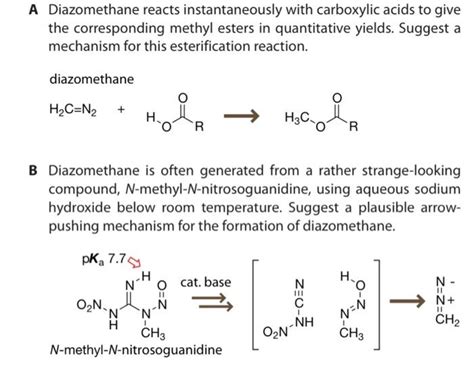 A Diazomethane Reacts Instantaneously With Carboxylic