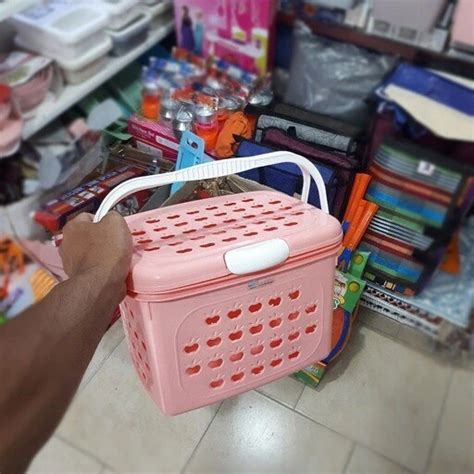 خرید و قیمت سبد پیک نیک کوچک سیب محصول پلاستیک اشکان رنگ صورتی ترب