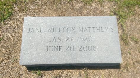 Jane Willcox Matthews 1920 2008 Memorial Find A Grave