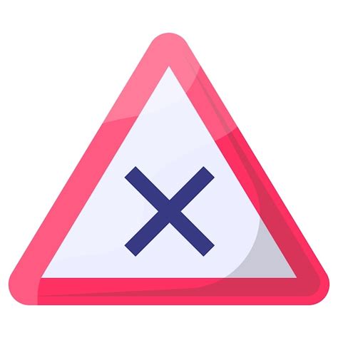 X 표시 빨간색 삼각형 개념 부정 표시 벡터 아이콘 디자인 현대 교통 안내 경고 프리미엄 벡터