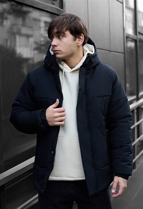 Чоловіча зимова куртка Staff Ja Black чорна тепла однотонна водонепроникна класична брендова ціна