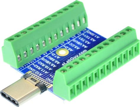 Usb3 1 Cm Bo V2a Usb 3 1 Type C Male Socket Breakout Board Elabguy