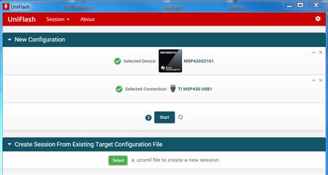 Uniflash Is Stuck Om Msp430g2101 Code Composer Studio Forum Code