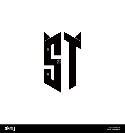 St Logo Monogram With Shield Shape Designs Template Vector Icon Modern Stock Vector Image And Art