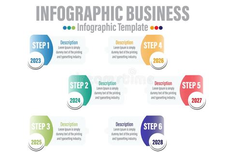 Circle Colorful Infographic Design Template With Numbers Six 6 Steps Six 6 Option For