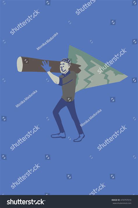Man Carrying Tree Stock Vector Royalty Free Shutterstock
