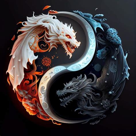 Premium Photo Ying Yang Symbol Dragon Wallpaper