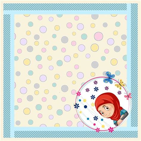 روسری بچه گانه طرح حجاب با عکس دختر بچه وگلهای رنگارنگ آماده چاپ 1664783