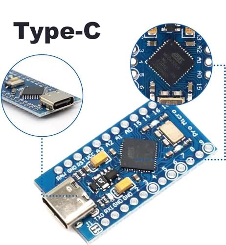 Dubeuyew Pro Micro Module Board With Atmega32u4 5v16mhz Microcontroller For Arduinowith Usb