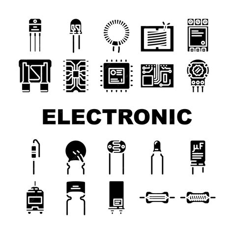 Premium Vector Component Electronic Chip Icons Set Vector Microchip Circuit Hardware