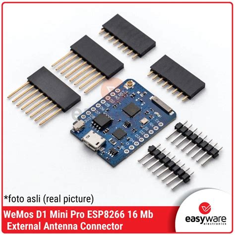 Jual Wemos D1 Mini Pro Esp8266 16mb Board With External Antenna Connector Shopee Indonesia
