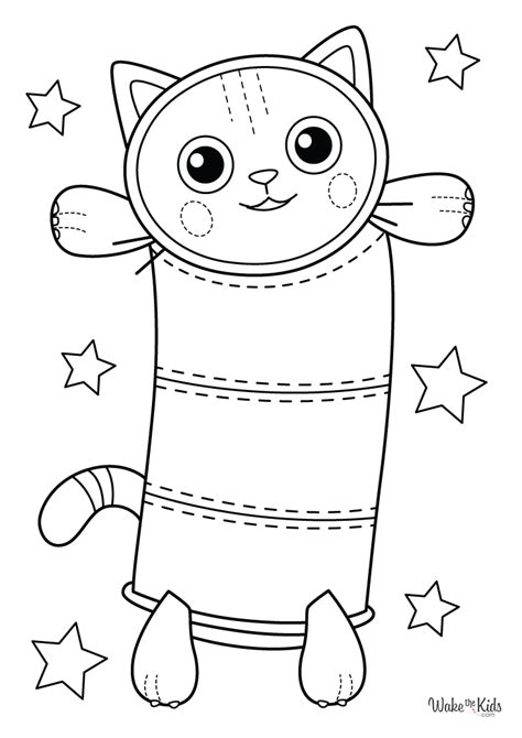 Pillow Cat Coloring Page Download Free Printable