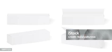 길고 흰 골 판지 상자 흰색 배경에 고립의 집합입니다 빈 제품 P의 세트 포장에 대한 스톡 벡터 아트 및 기타 이미지 포장 형판 0명 Istock