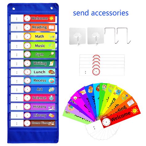 일일 일정 포켓 차트 학교 교실 홈 옥스포드 천 키즈 캘린더 걸이식 가방 도어 벽걸이 일정 포켓 도어 벽 마운트 프레젠테이션 용품