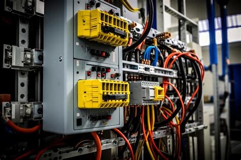 A Ground Fault Interrupter Installed In An Industrial Setting Surrounded By A Maze Of Conduits