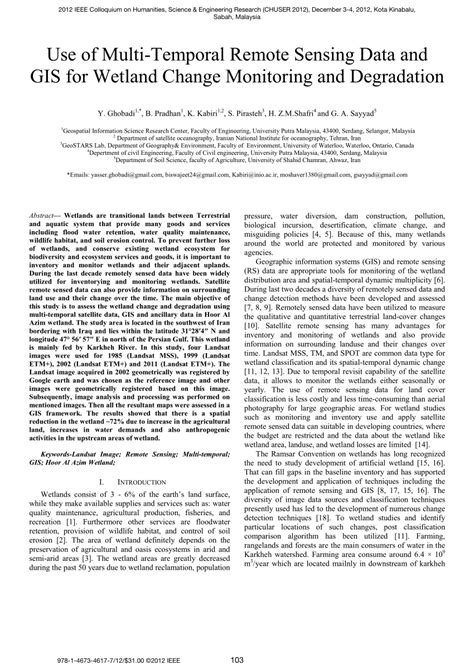 Pdf Use Of Multi Temporal Remote Sensing Data And Gis For Wetland
