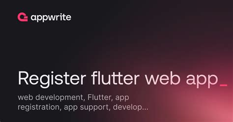 Register Flutter Web App Threads Appwrite