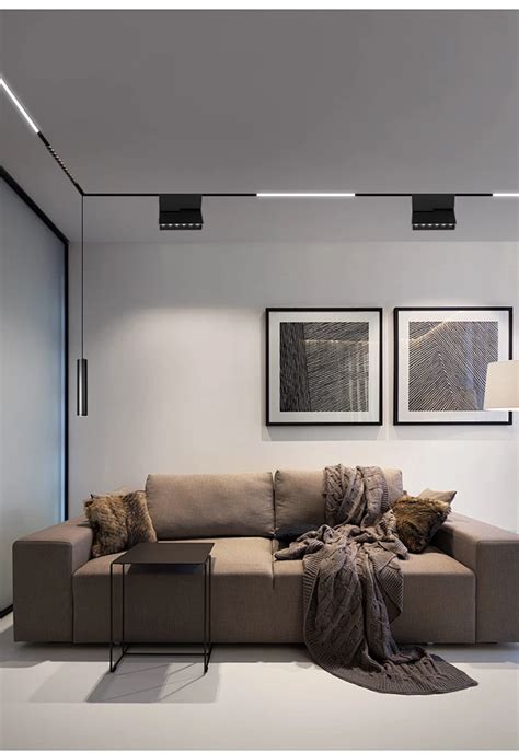 陆家 磁吸轨道灯 嵌入式客厅led无主灯 酒店别墅窄版明装轨道射灯 天猫 花瓣网