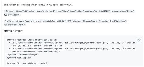 [bug] nonetype object has no attribute span · issue 1243 · pytube pytube · github