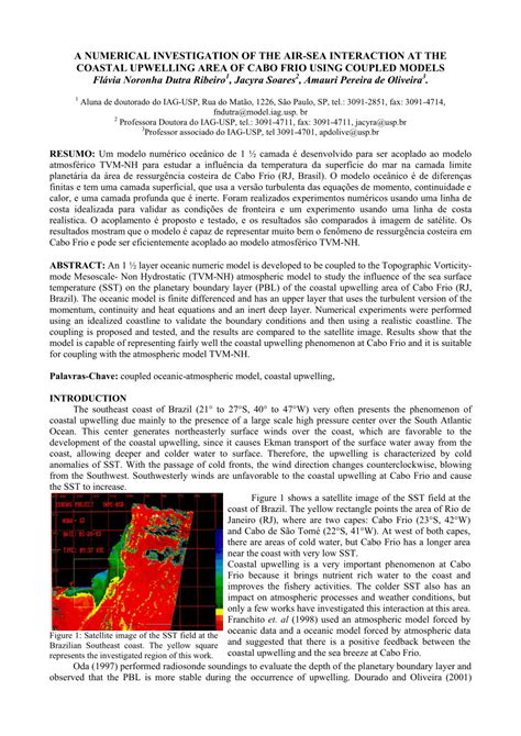 Pdf A Numerical Investigation Of The Air Sea Interaction At The Coastal Upwelling Area Of Cabo