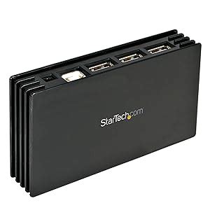 Amazon Com StarTech Com 4 Port Compact Black USB 2 0 Hub Bus Powered Or With Included Power