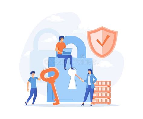 Database Security Phishing Hacker Attack Concept Hackers Stealing Personal Data Stock Vector