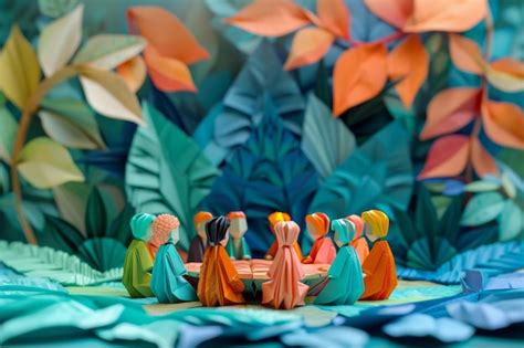 Premium Photo Origami Paper Town Essence Of Empathy And Unity