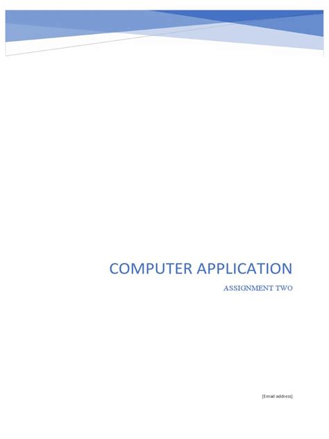 Computer Application Assignment Two Pdf