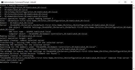 Windows Server Active Directory Metadata Cleanup